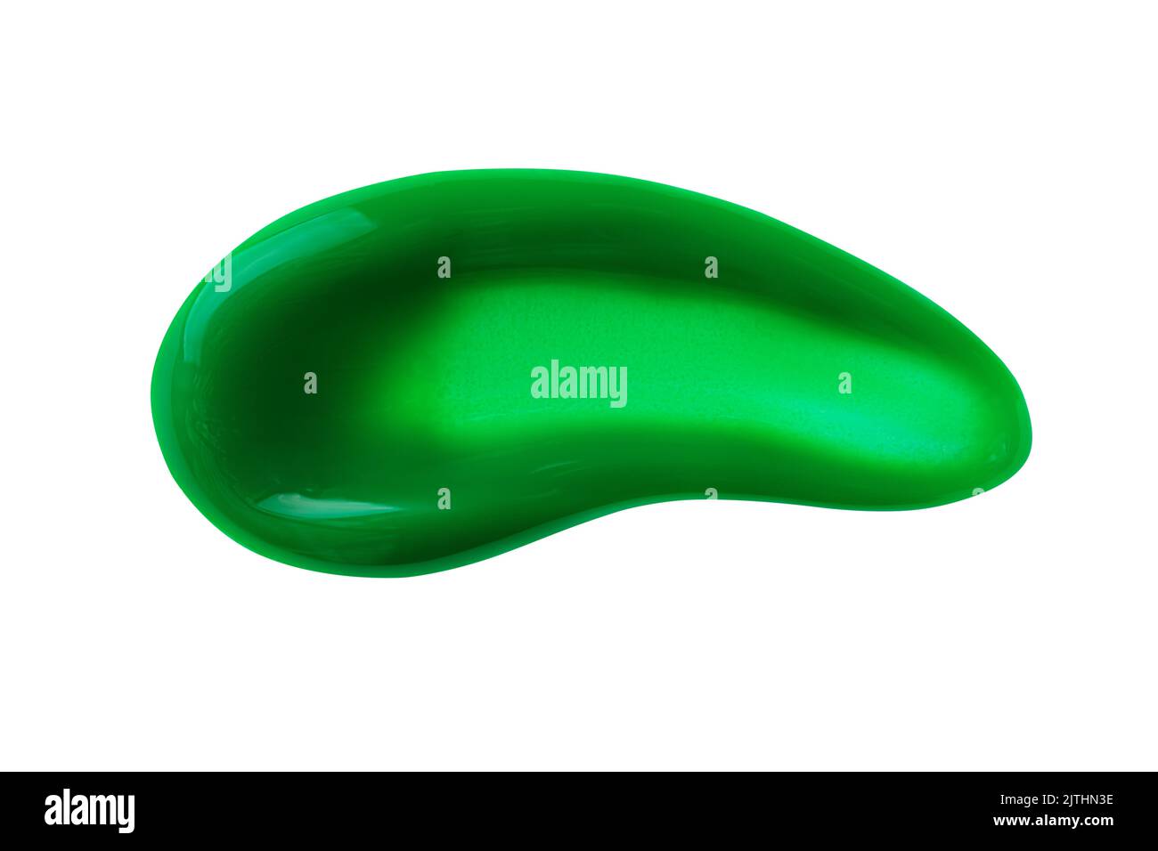 Green gel abstract colour smear. Green dye hair smudge isolated on ...