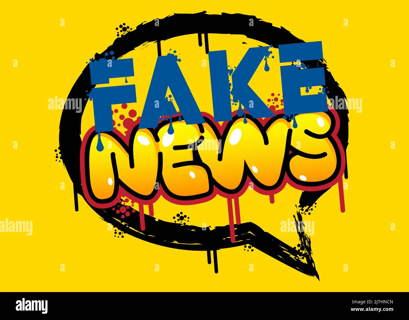 Fake News Graffiti tag. Abstract modern street art decoration performed ...
