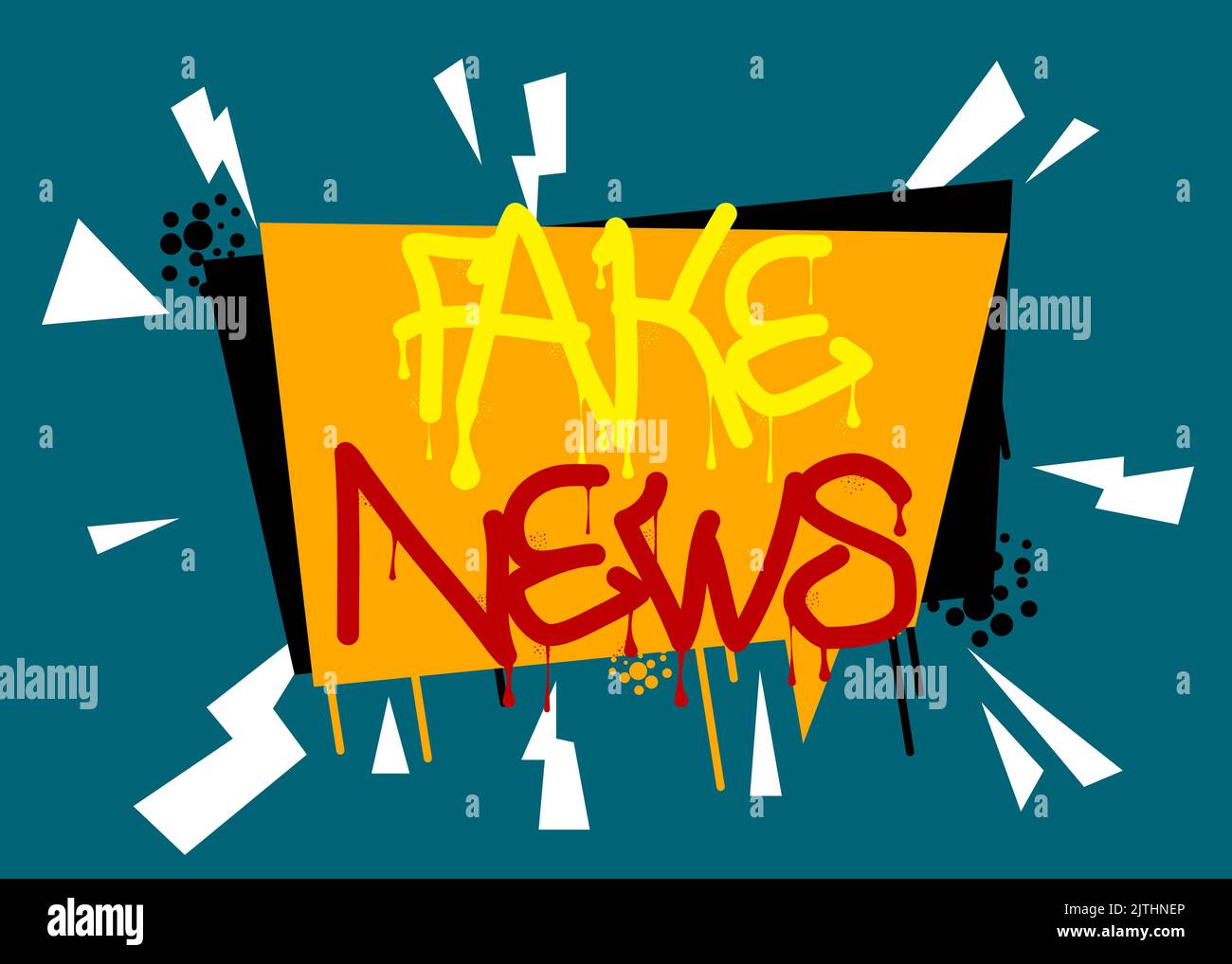 Fake News Graffiti tag. Abstract modern street art decoration performed ...