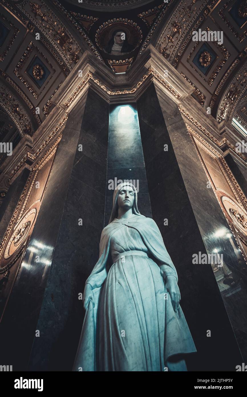The Virgin Mary statue as a symbol of love and kindness in the catholic ...