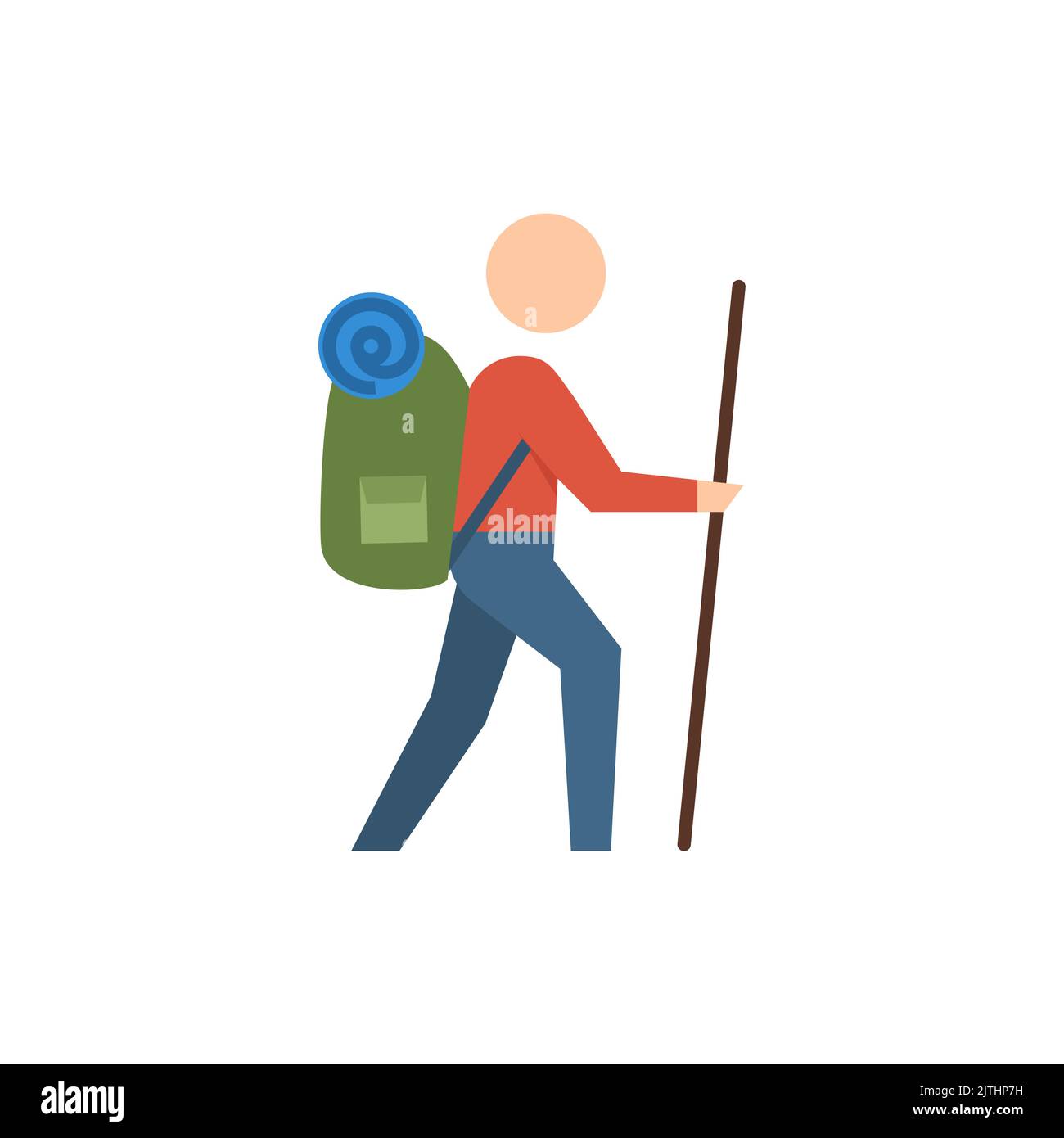 Lifestyle silhouette hiker man backpacker Stock Vector Images - Alamy