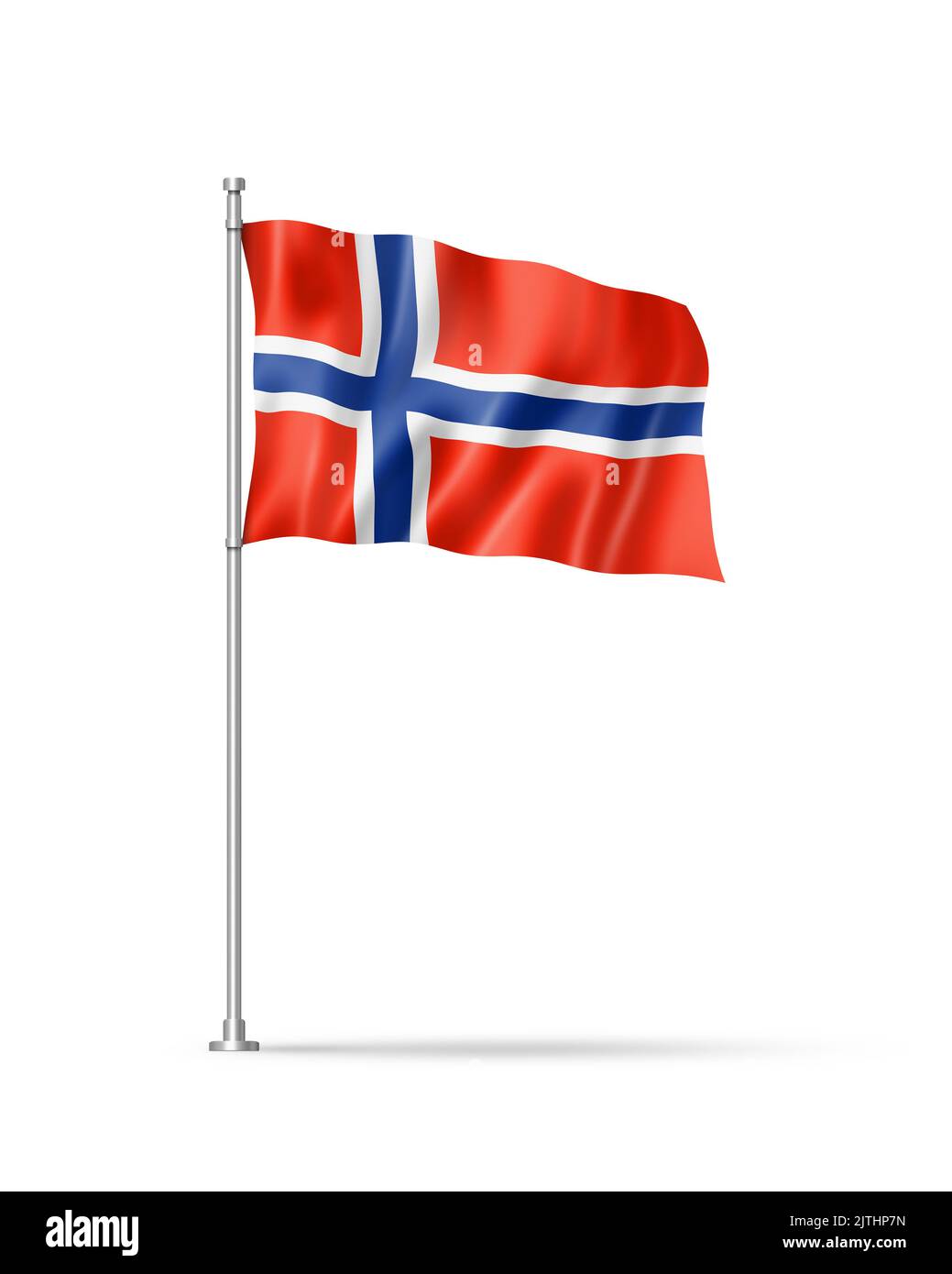 Norway flag, 3D illustration, isolated on white Stock Photo - Alamy