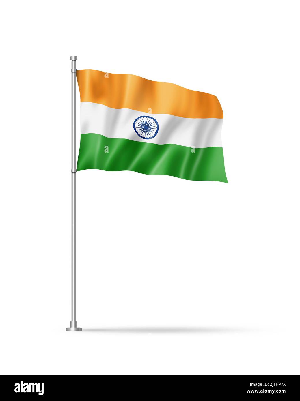 India flag, 3D illustration, isolated on white Stock Photo - Alamy