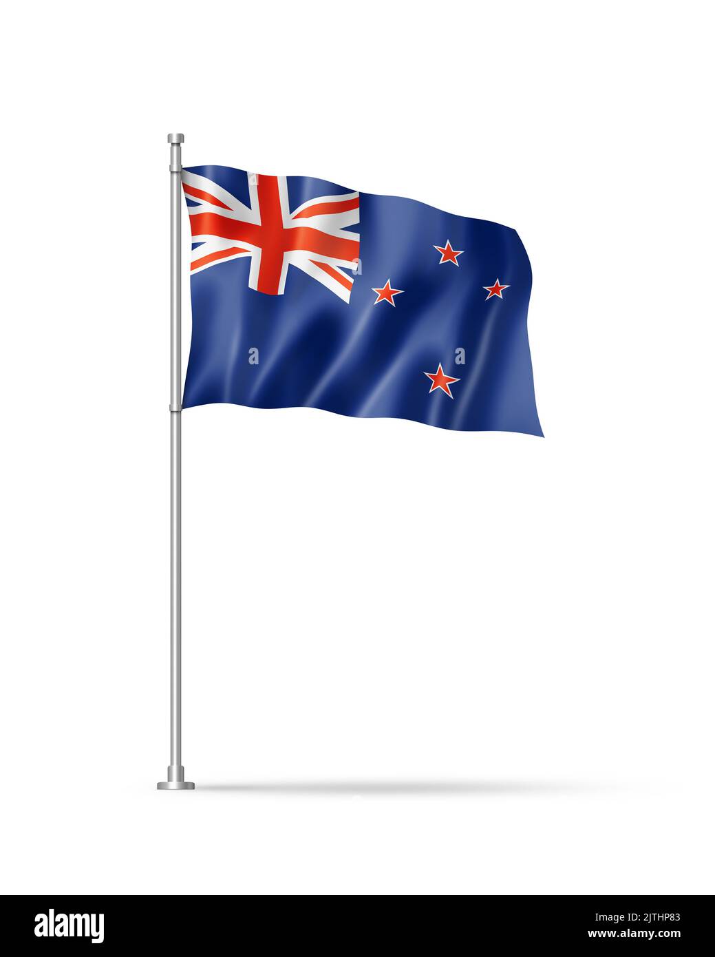 New zealand flag on flagpole hi-res stock photography and images - Alamy