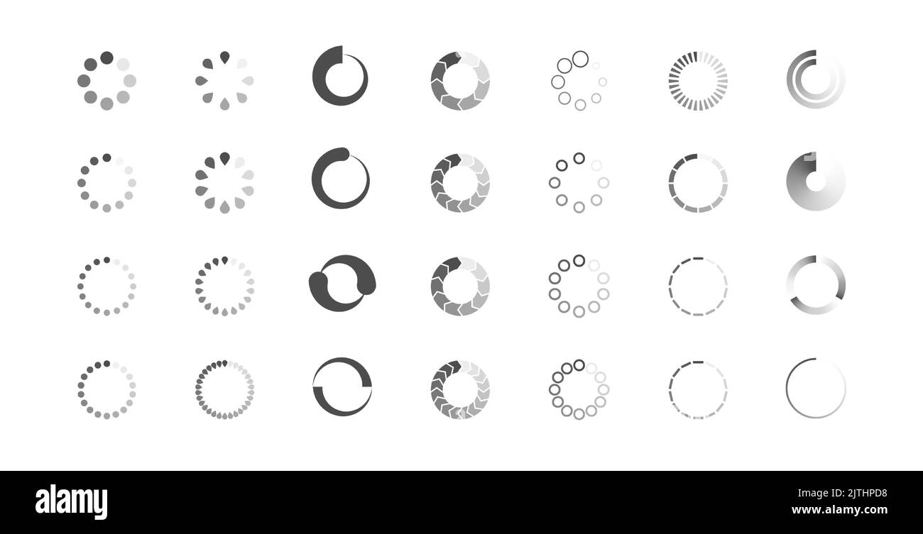 Download sign set. Load icons set. Load system. Data load. Loading bar ...