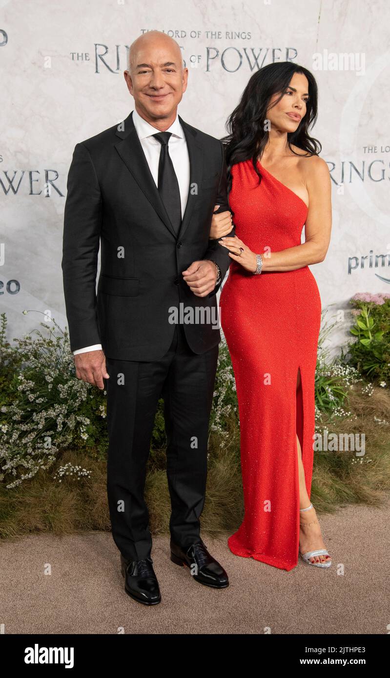 Jeff Bezos and Lauren Sanchez attend "The Lord Of The Rings: The Rings ...