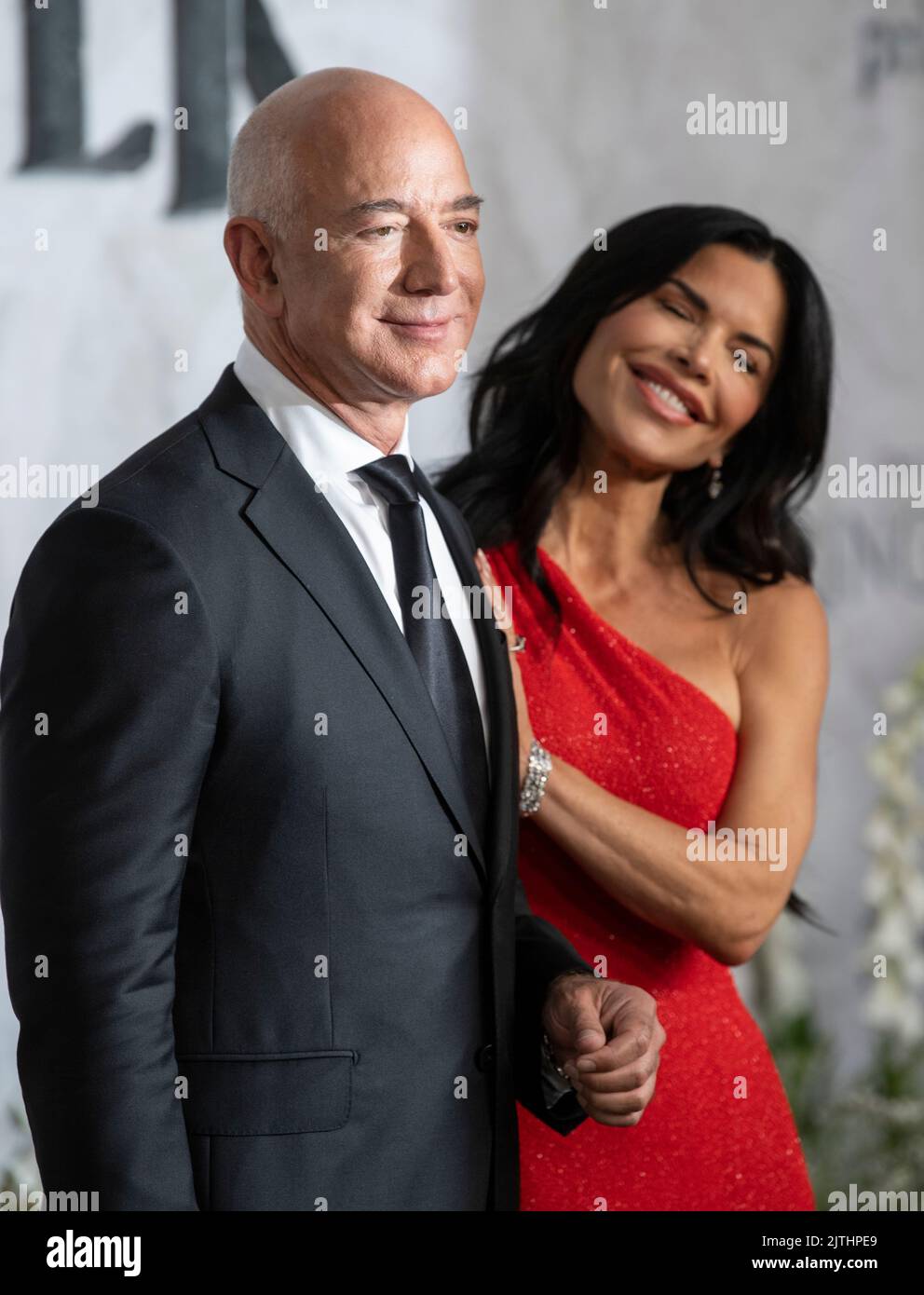 Jeff Bezos and Lauren Sanchez attend "The Lord Of The Rings: The Rings ...