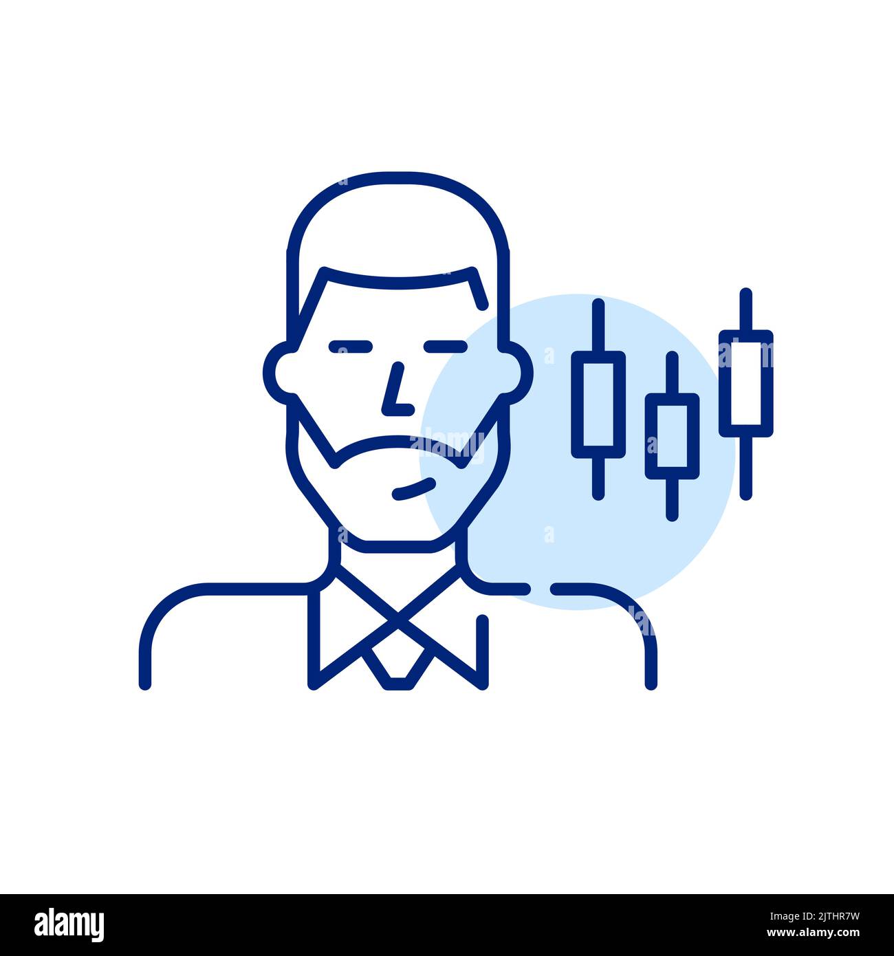 Trading broker. Young professional man wearing tie and shirt. Pixel ...