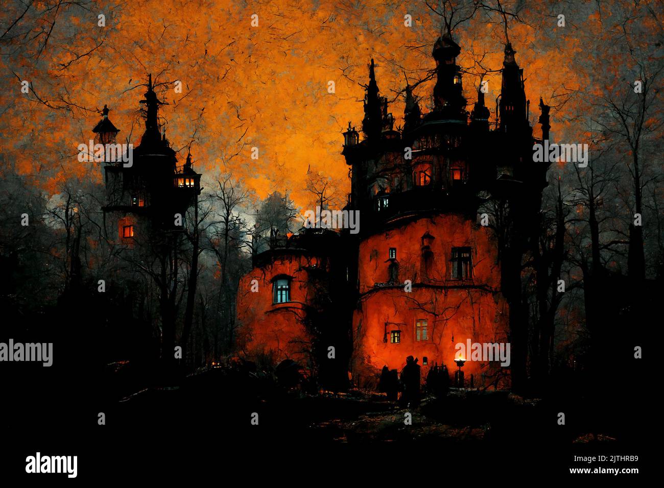 Spooky castle scary tower hi-res stock photography and images - Alamy