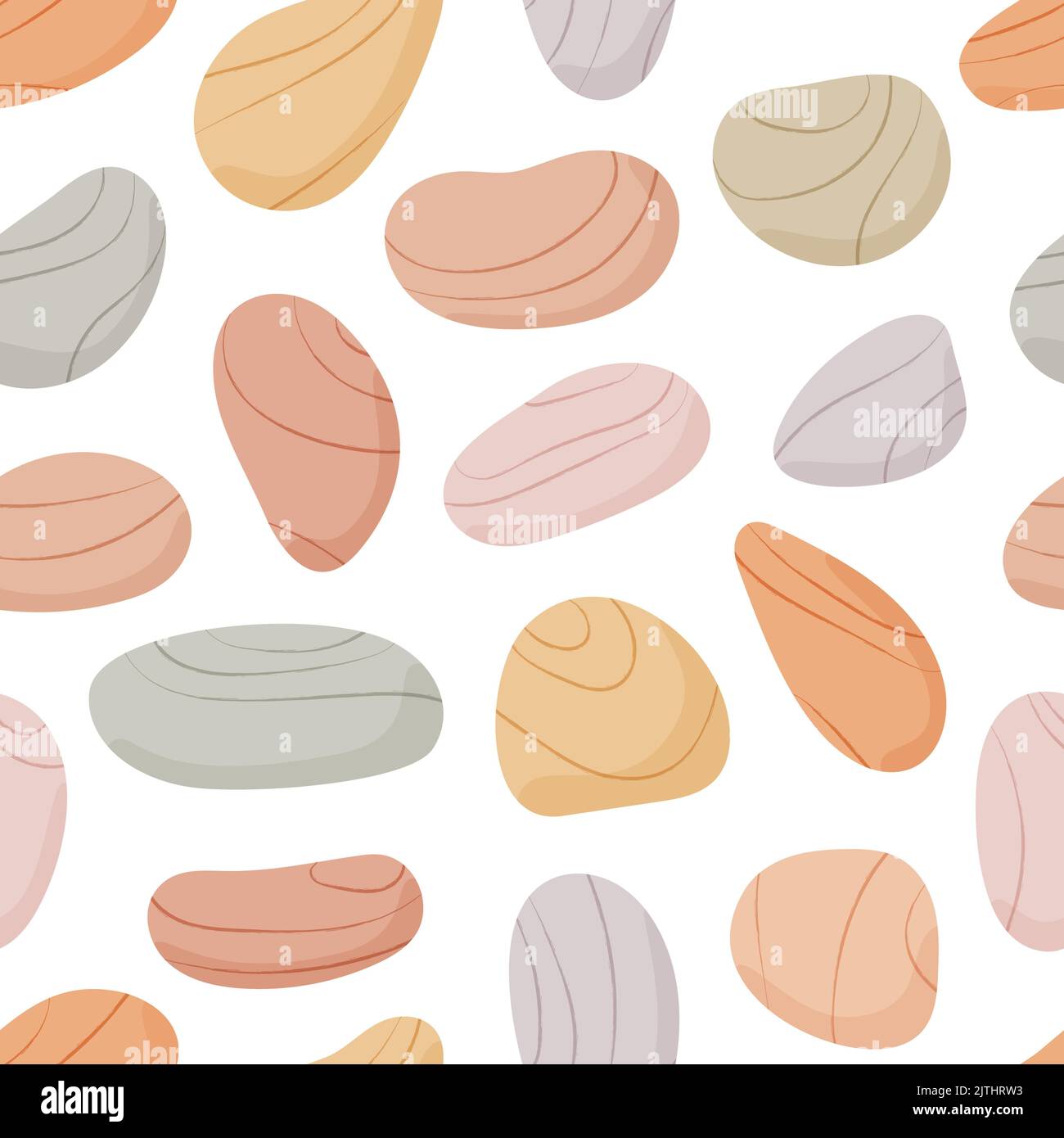 Pebble seamless pattern. Beach pebble stones background. Sea or river ...