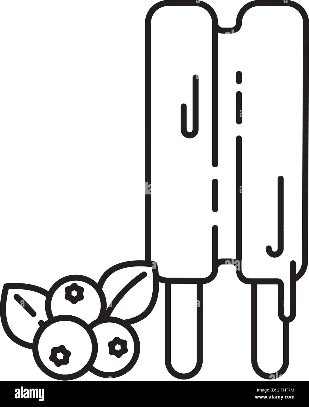 Blueberry popsicle and blueberries vector line icon Stock Vector Image ...