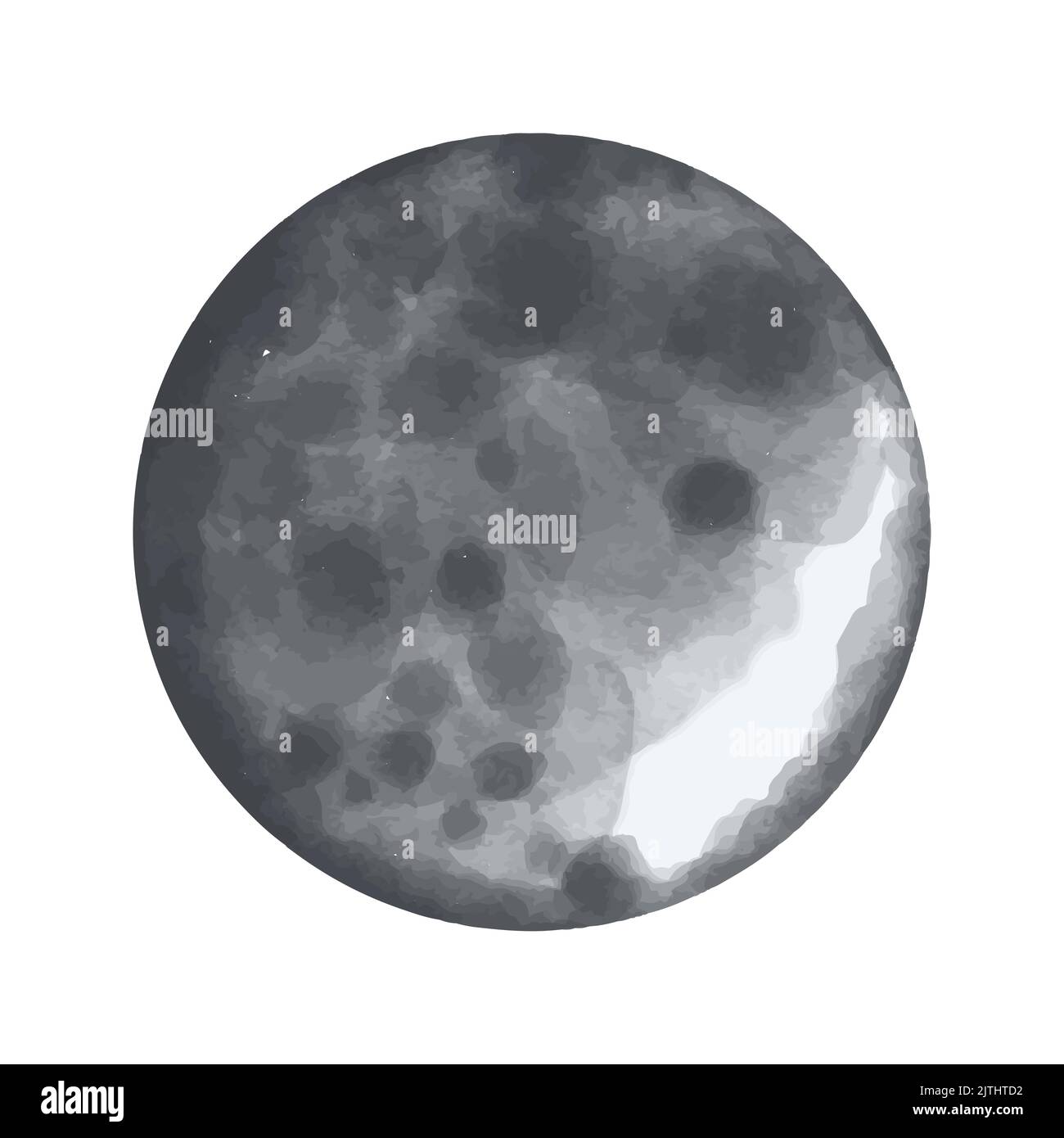 Vector Moon painted in watercolor. Space illustration Stock Vector ...