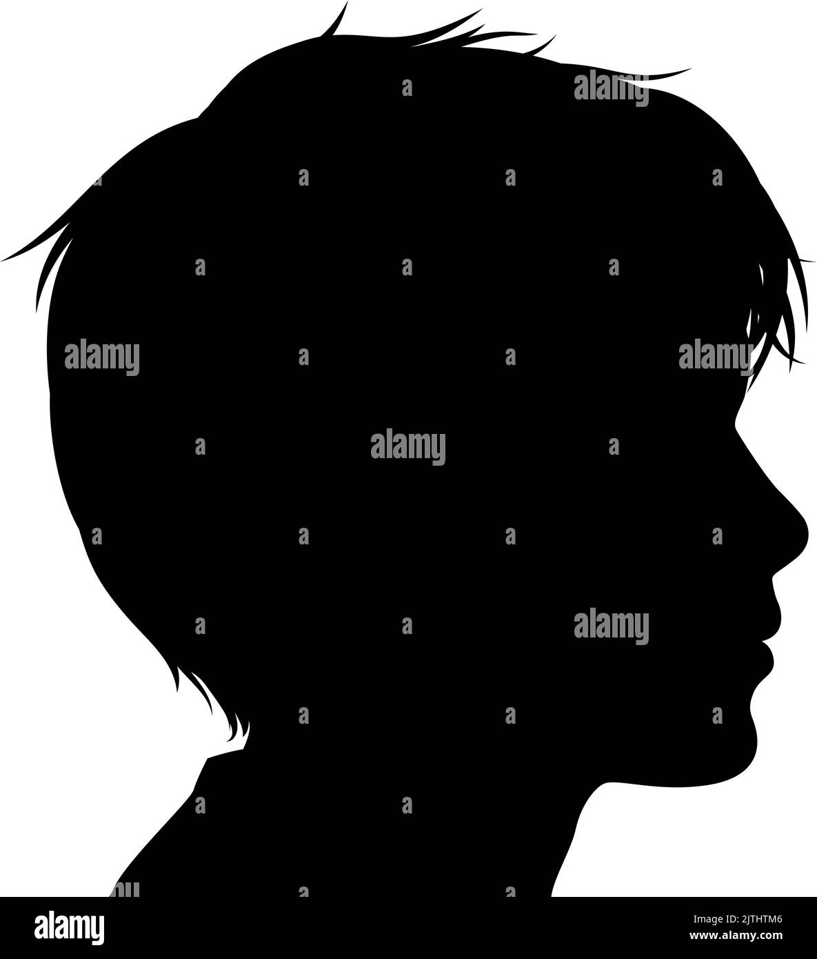 Child Kid Head Face Silhouette Profile Stock Vector Image & Art - Alamy