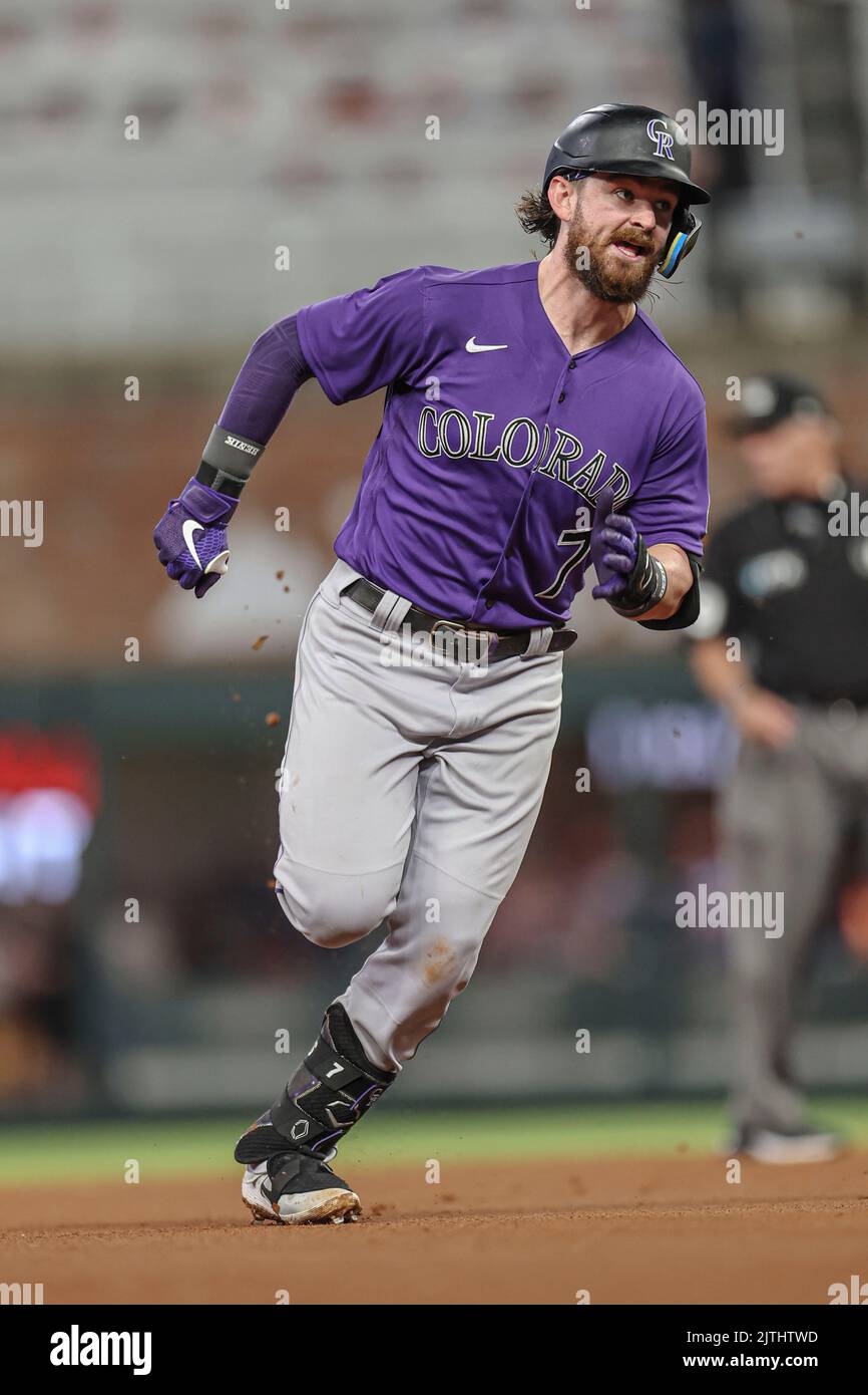 Atlanta, GA. USA; Colorado Rockies second baseman Brendan Rodgers (7 ...