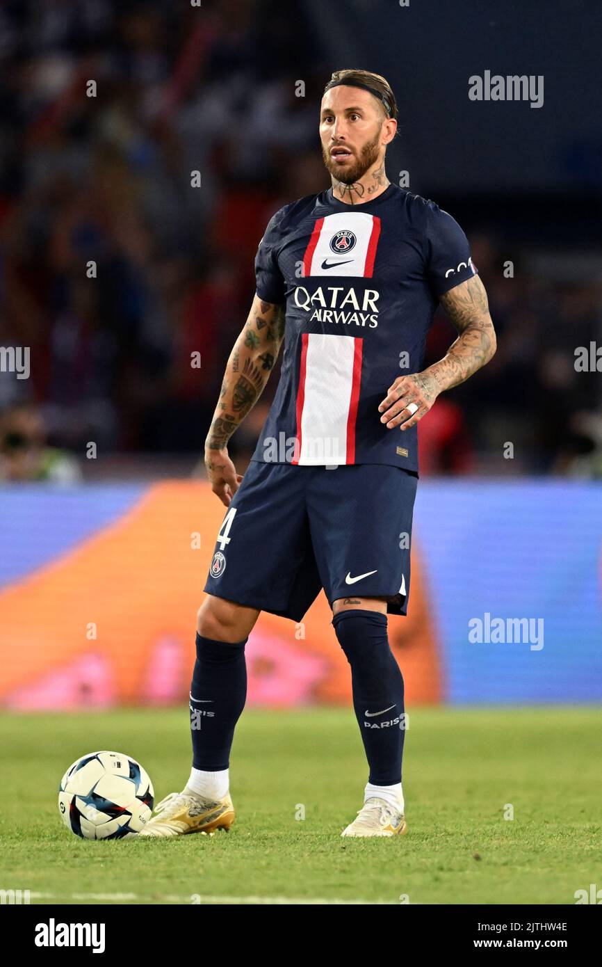 PARIS - Sergio Ramos of Paris Saint-Germain during the French Ligue 1 ...