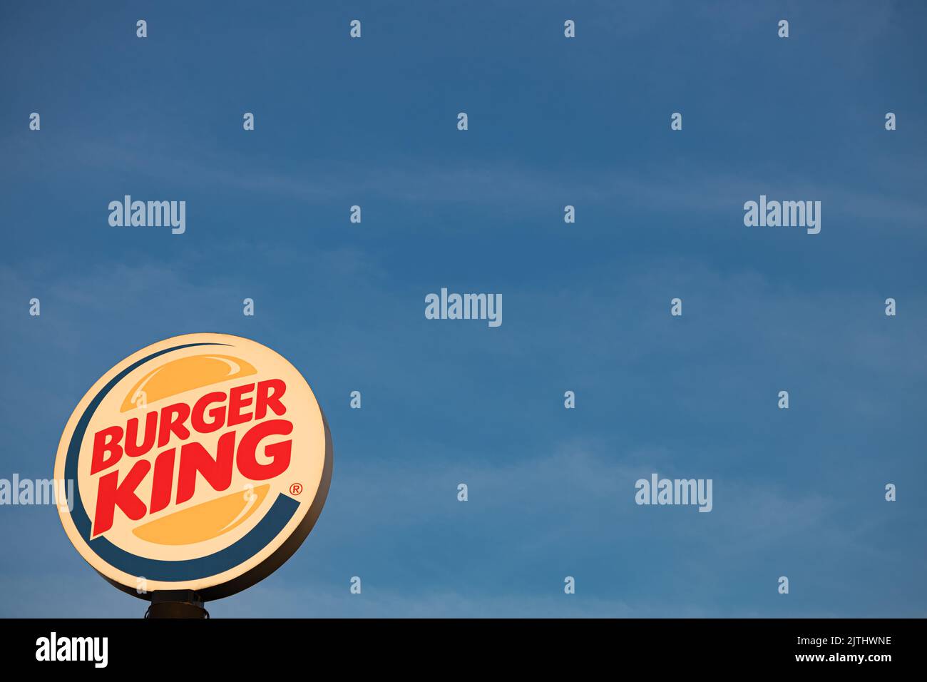 burger king restaurant sign Stock Photo - Alamy