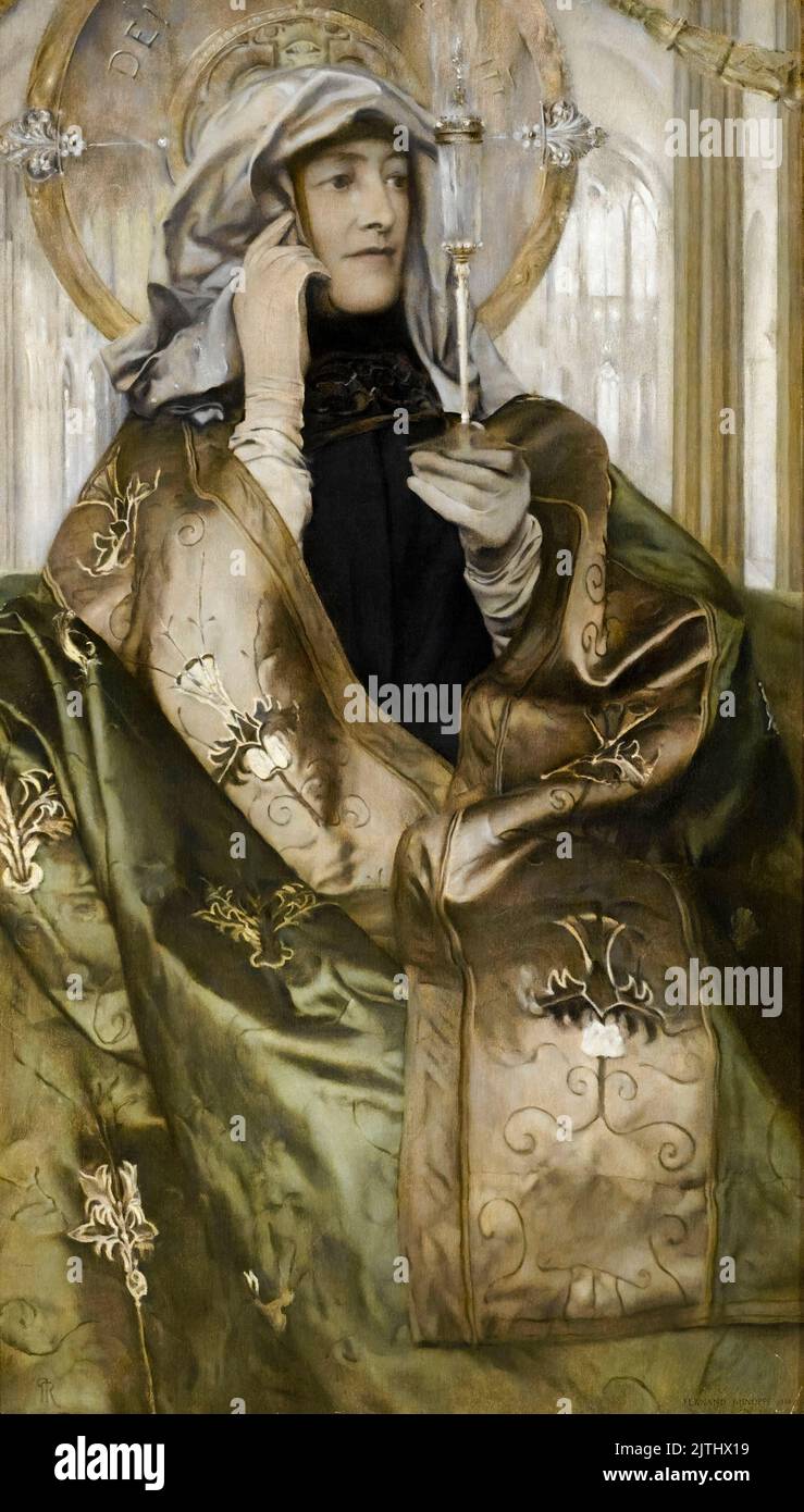 Fernand Khnopff, Incense, painting in oil on canvas, 1898 Stock Photo ...