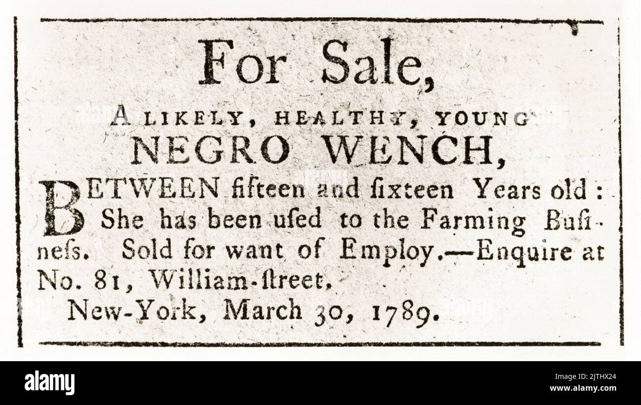 Slave trade 1700s usa hi-res stock photography and images - Alamy