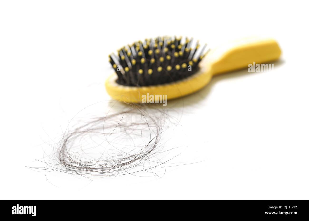 Comb with hair loss caused by stress or health problems, isolated photo ...