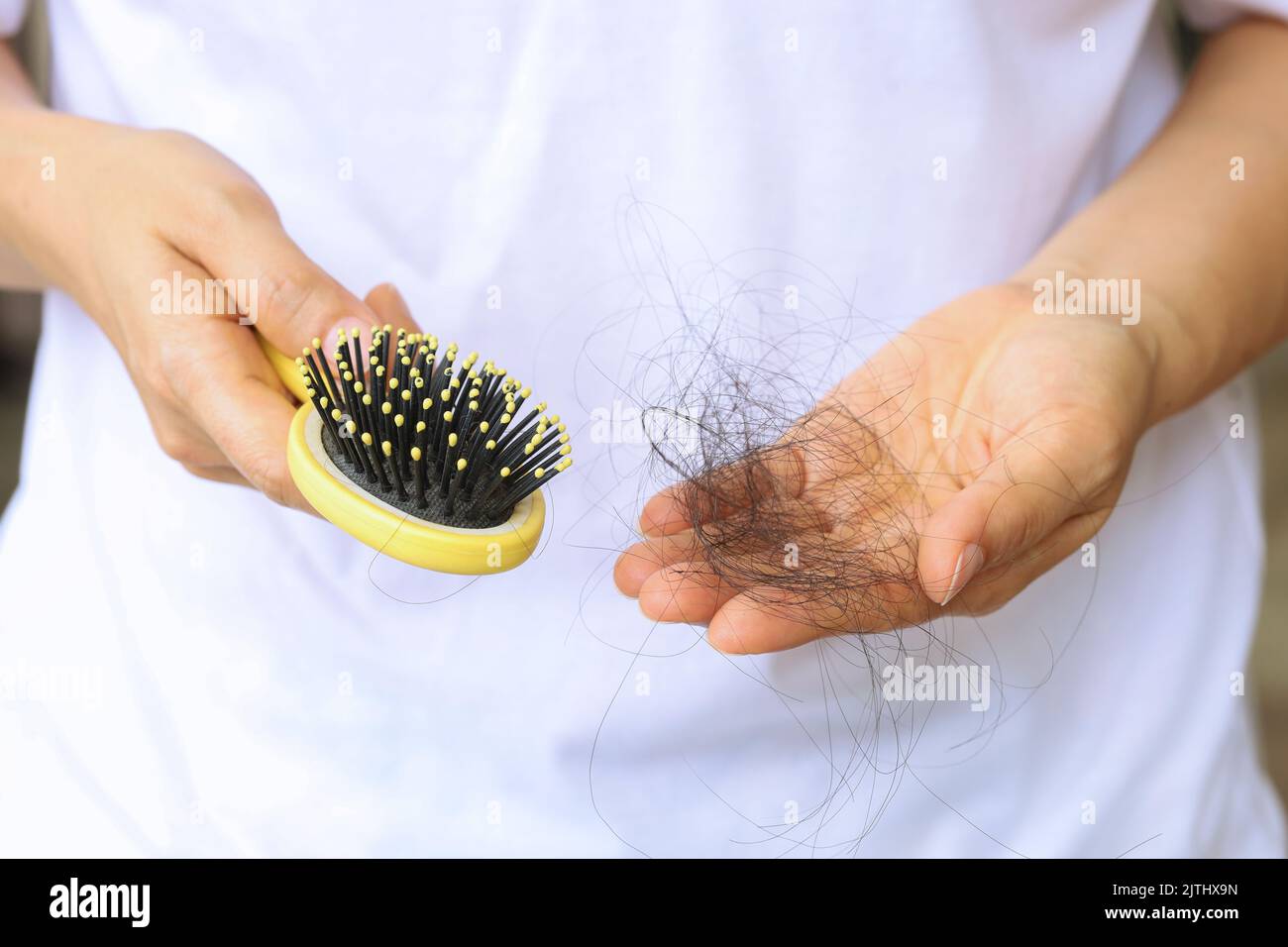 Comb with hair loss caused by stress or health problems, isolated photo ...