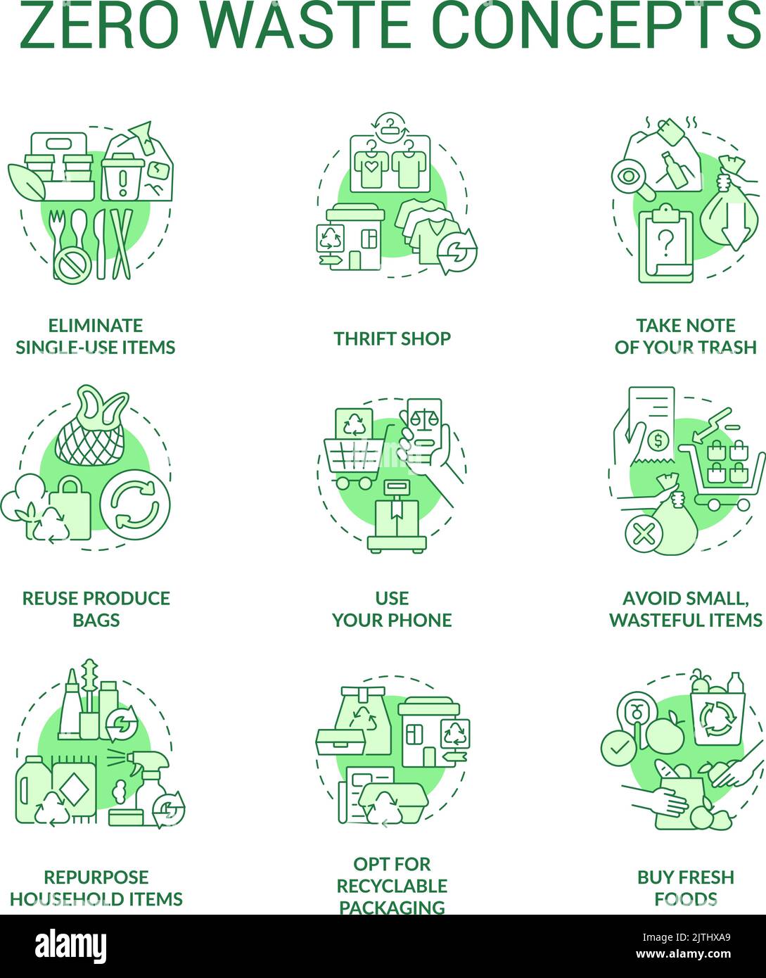 Zero waste green concept icons set Stock Vector Image & Art - Alamy Zero waste green concept icons set Stock Vector Image & Art - Alamy