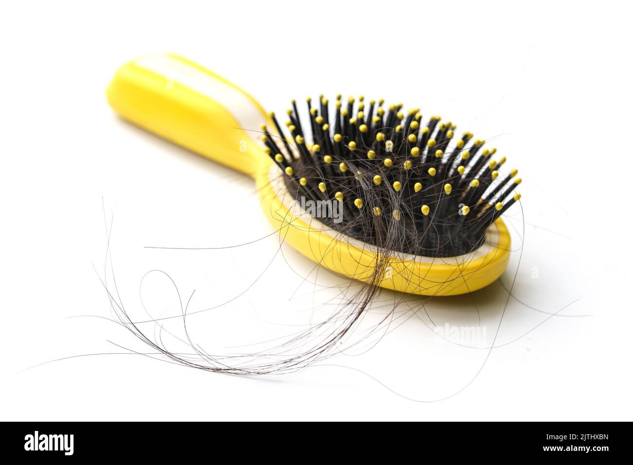 Comb with hair loss caused by stress or health problems, isolated photo ...
