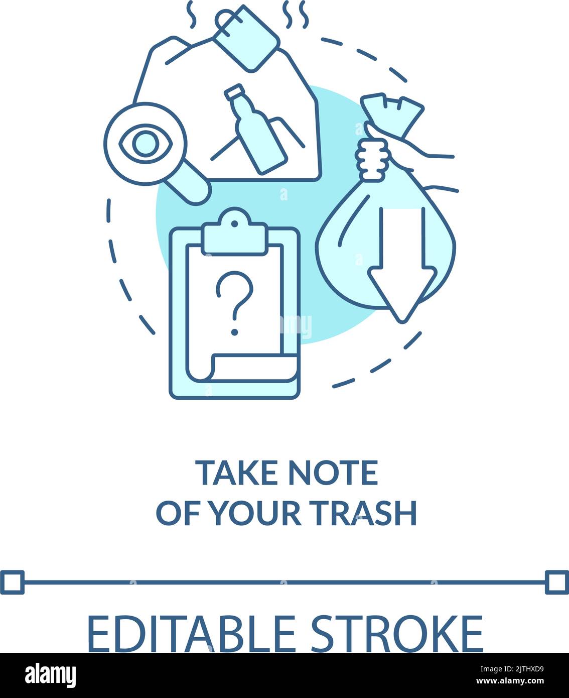 Take note of your trash turquoise concept icon Stock Vector Image & Art ...