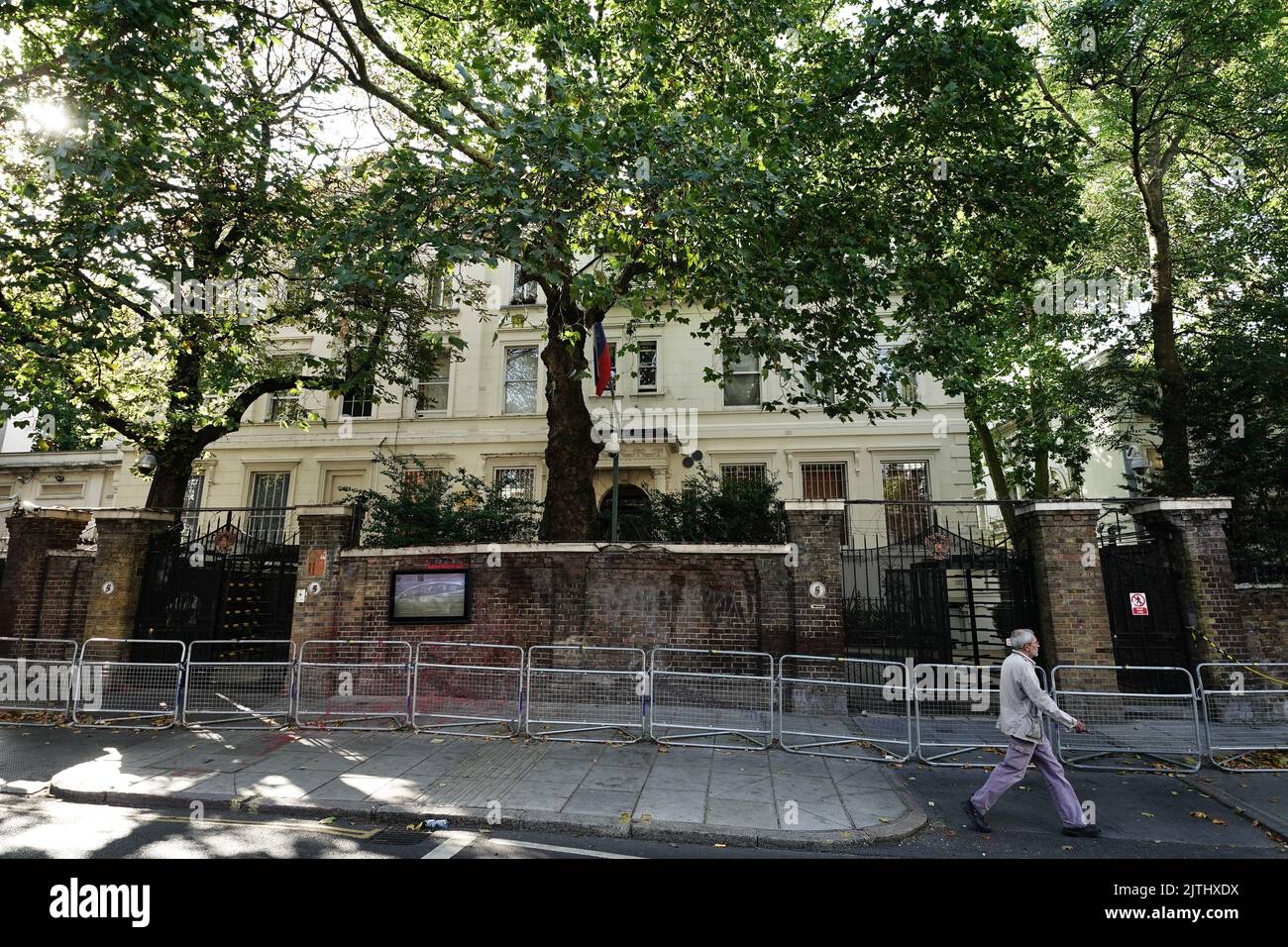 A view of the Russian Embassy in London following the death of Mikhail ...