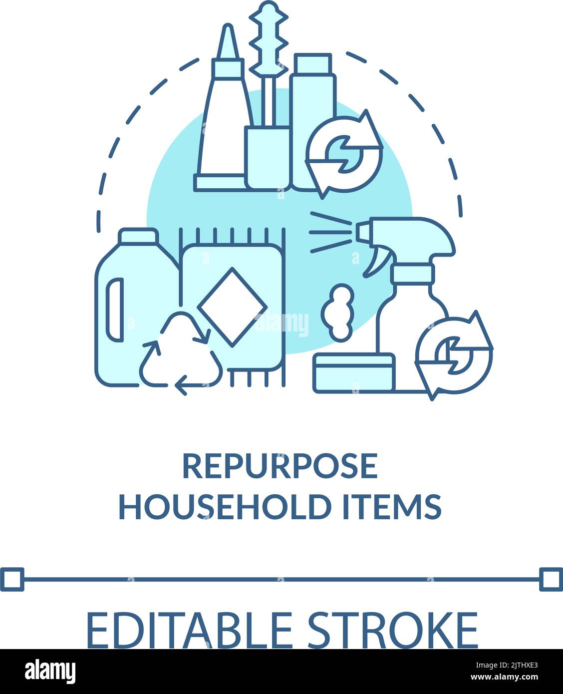 Repurpose household items turquoise concept icon Stock Vector Image ...