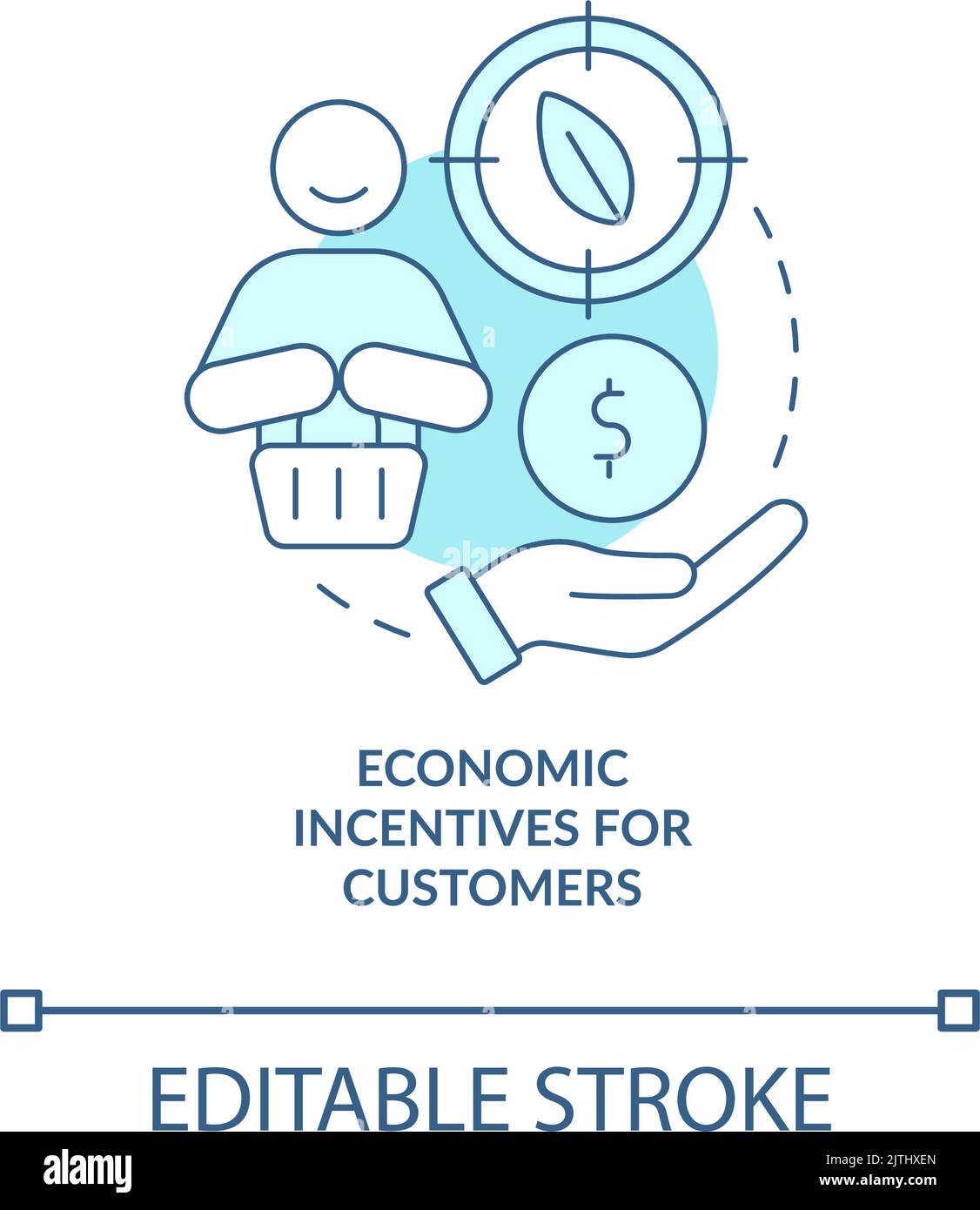 Economic incentives for customers turquoise concept icon Stock Vector ...