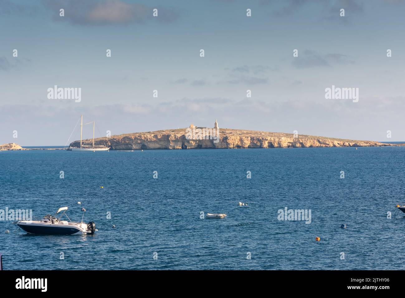 St. Paul's Island in Bugibba Harbor, Malta Stock Photo - Alamy