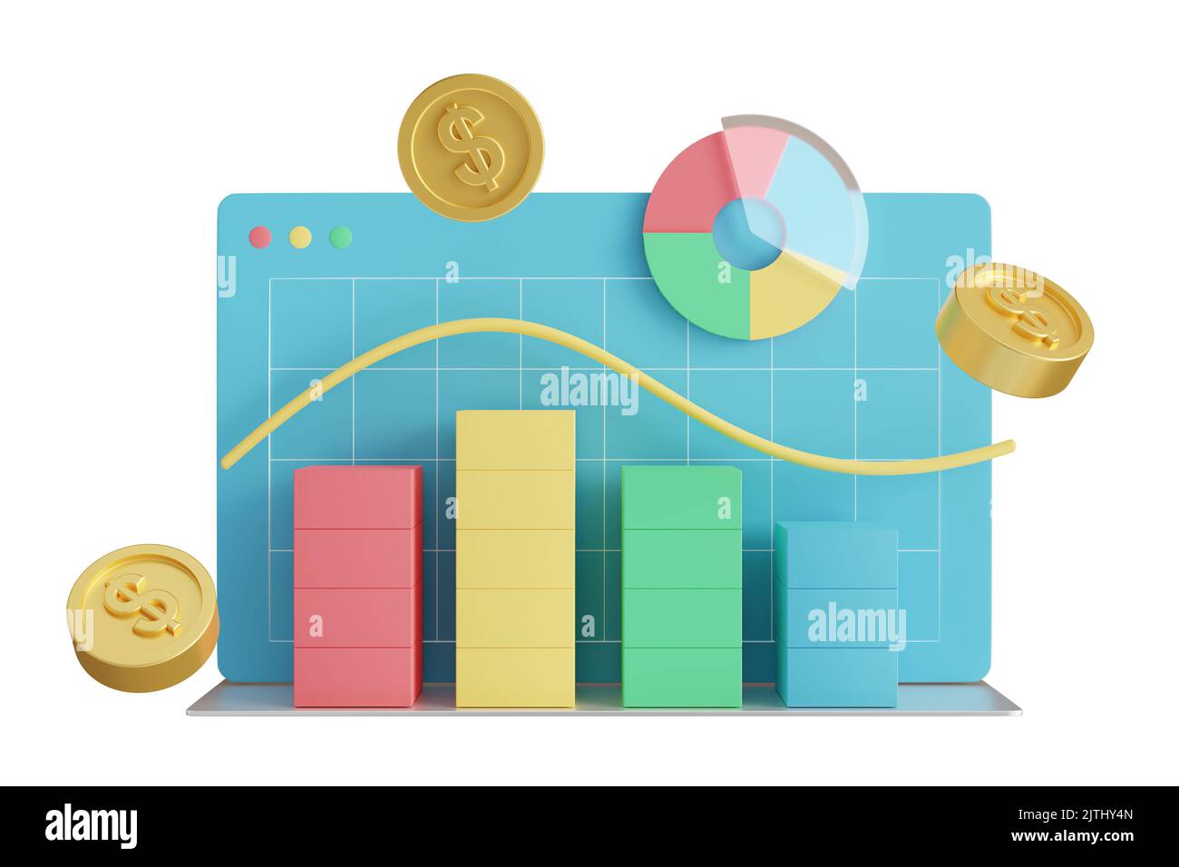 Business charts and infographics. Online marketing, financial report ...
