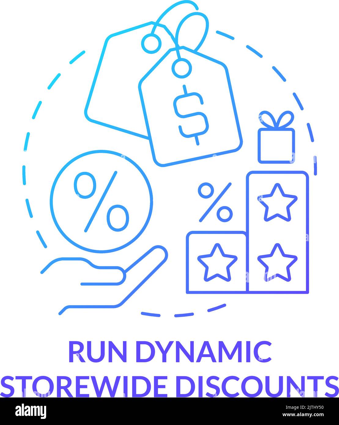 Run dynamic storewide discounts blue gradient concept icon Stock Vector ... Run dynamic storewide discounts blue gradient concept icon Stock Vector ...