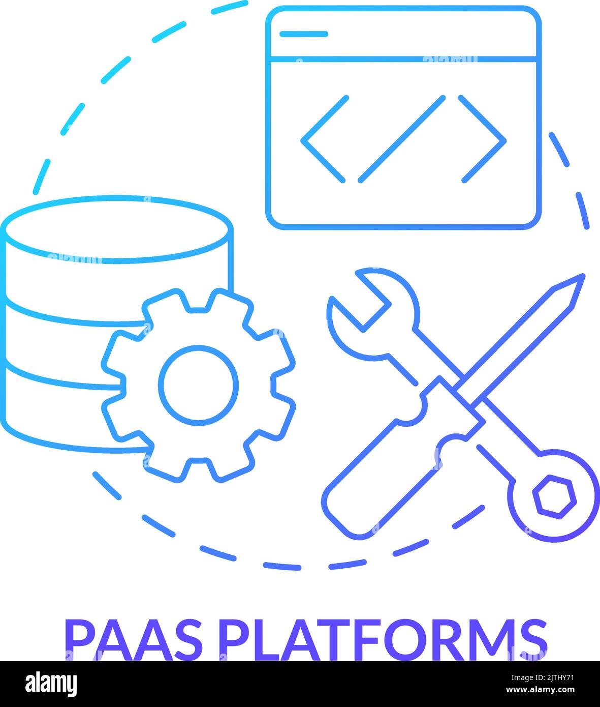 PaaS platforms blue gradient concept icon Stock Vector Image & Art - Alamy