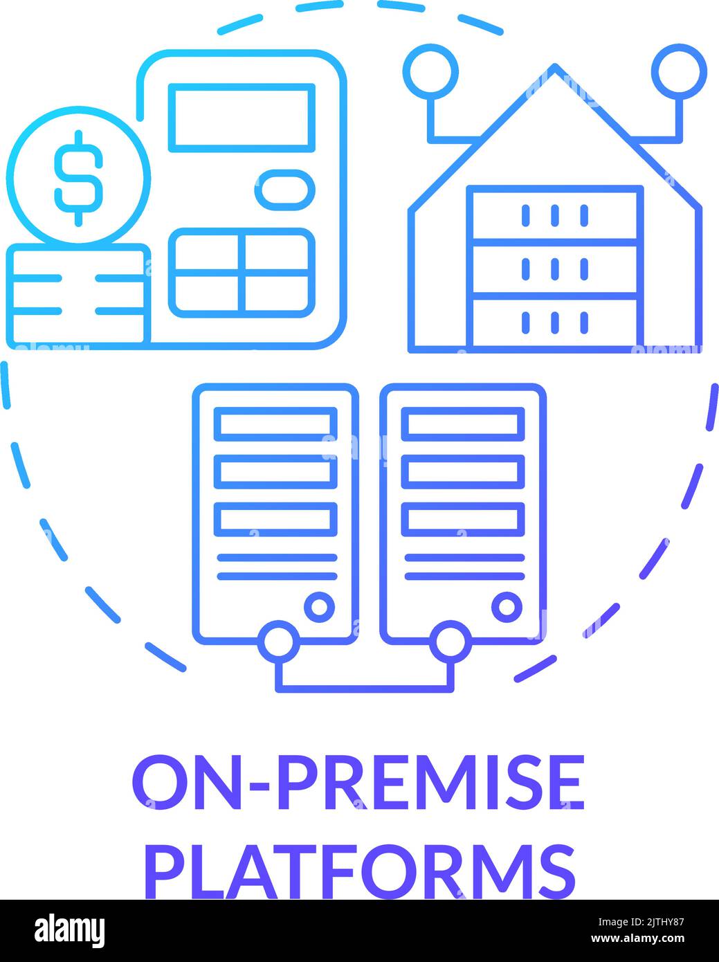 On premise platforms blue gradient concept icon Stock Vector Image ... On premise platforms blue gradient concept icon Stock Vector Image ...