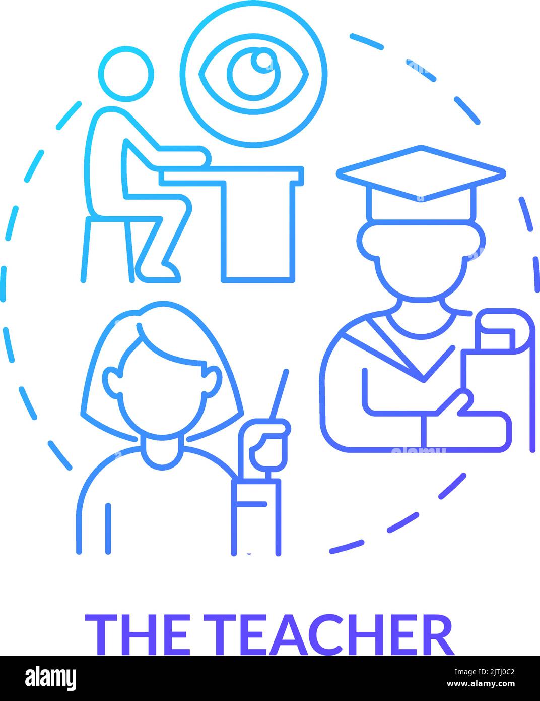 Teacher blue gradient concept icon Stock Vector Image & Art - Alamy