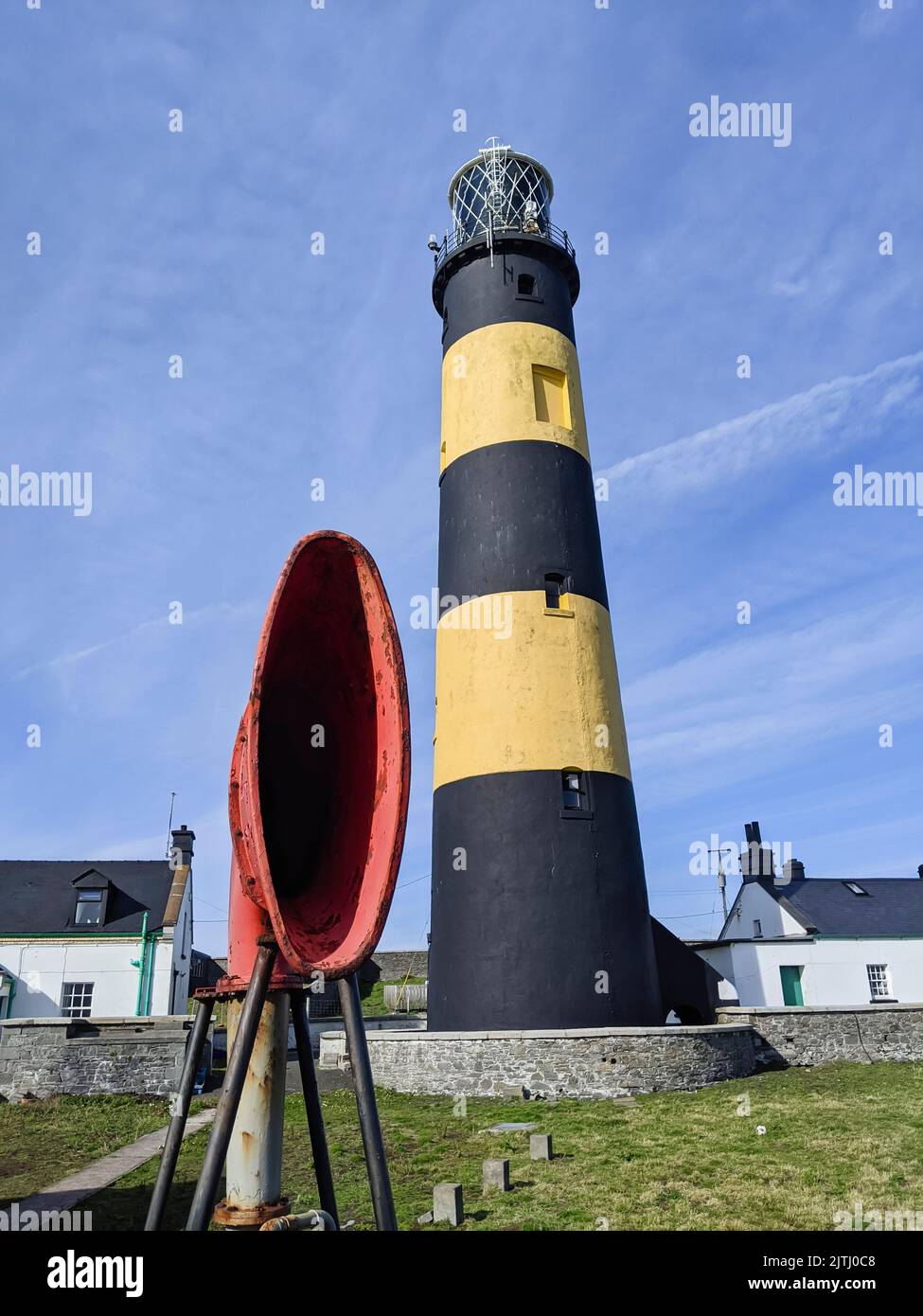 Fog horn at the base of Saint John's Point lighthouse, County Down ...