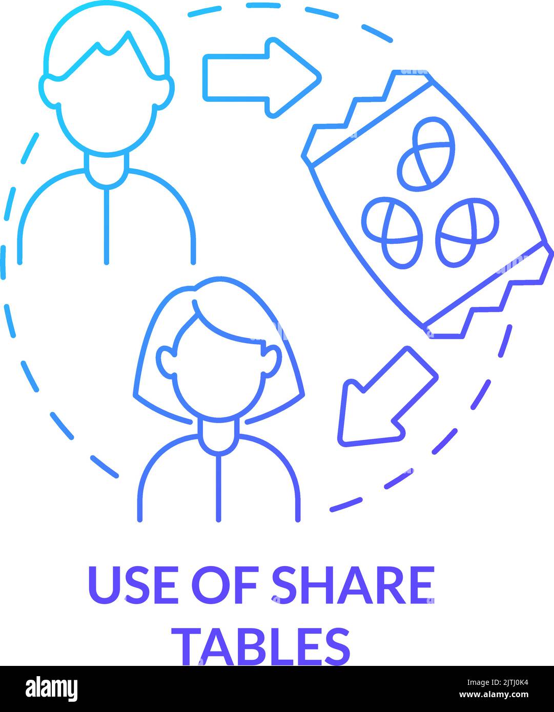 Use of share tables blue gradient concept icon Stock Vector Image & Art ...