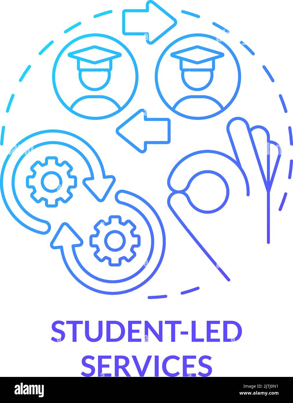 Student-led services blue gradient concept icon Stock Vector Image ...