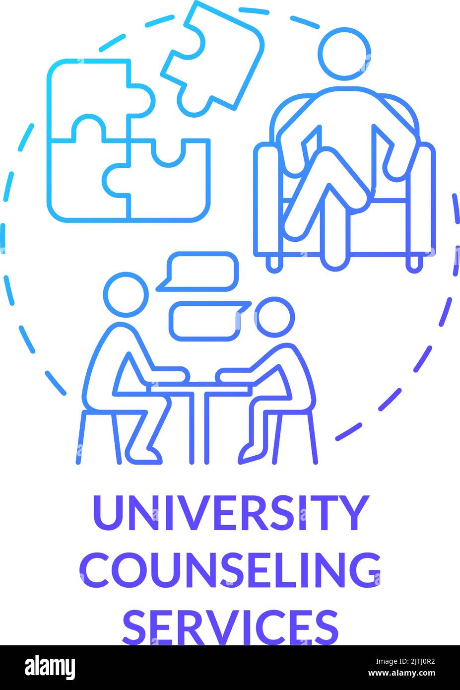 University counseling services blue gradient concept icon Stock Vector ...