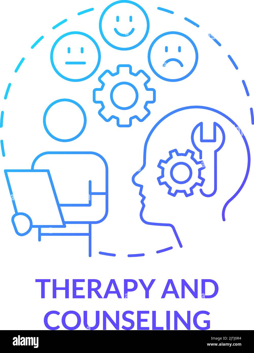 Therapy and counseling blue gradient concept icon Stock Vector Image ...
