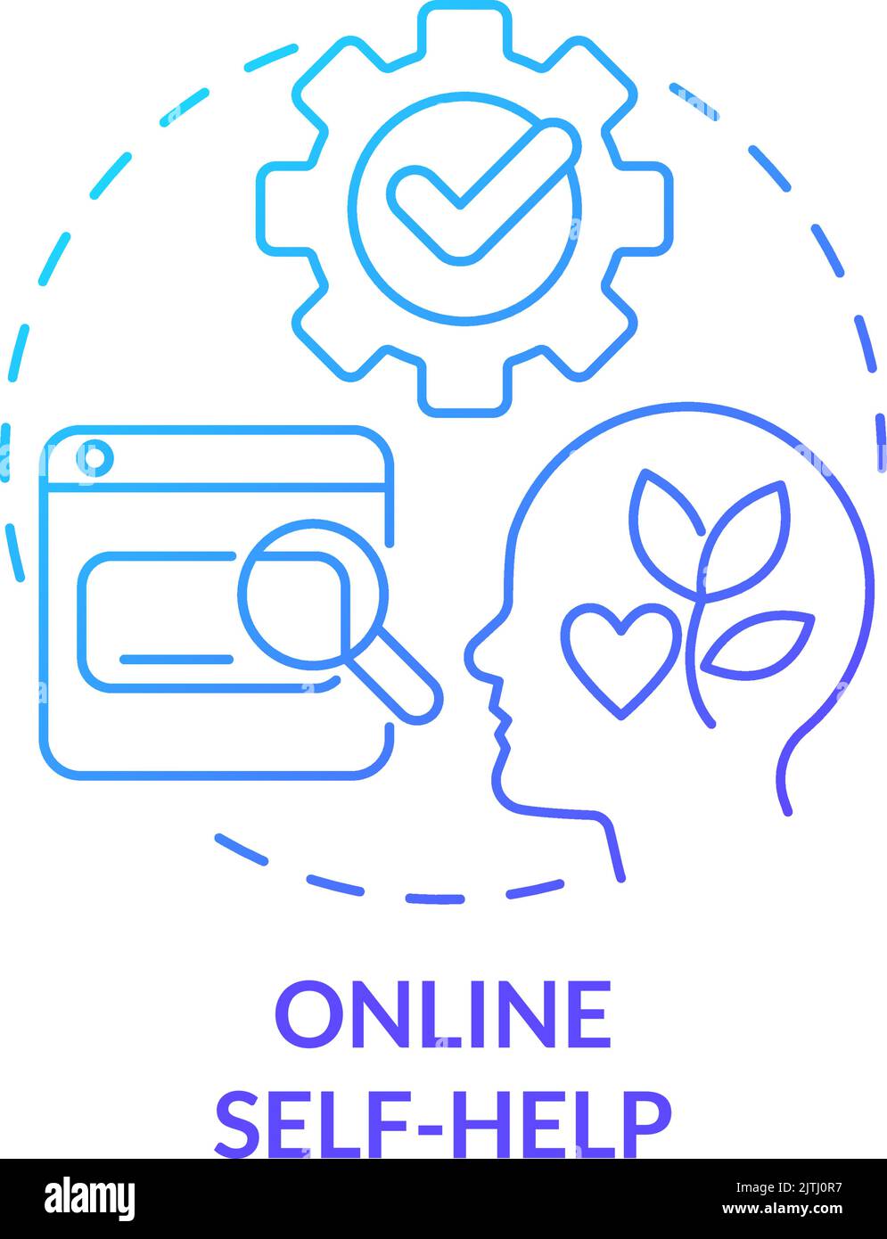 Online self-help blue gradient concept icon Stock Vector Image & Art ...