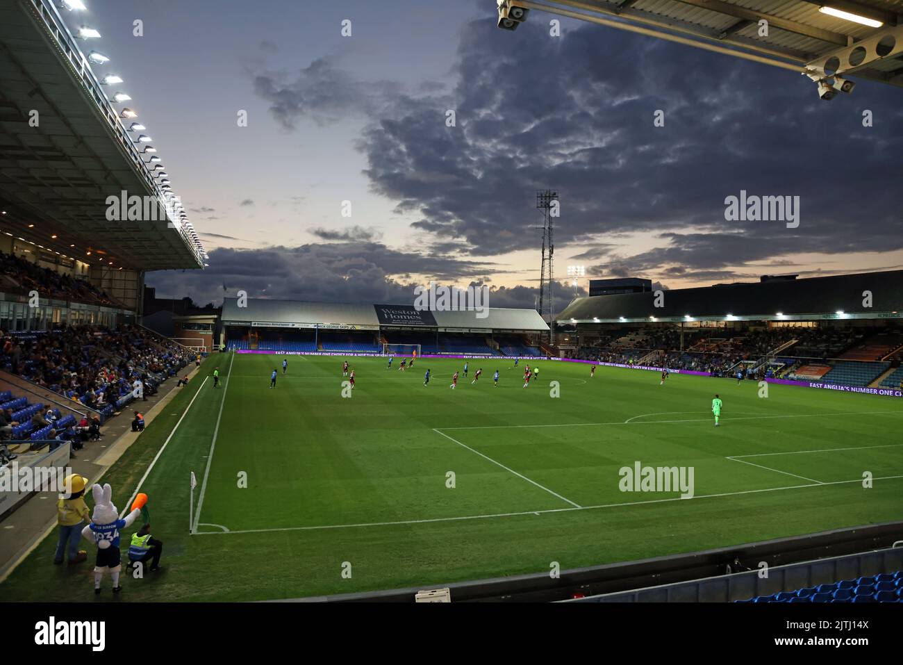 Peterborough, UK. 30th Aug, 2022. General action watched by mascots ...