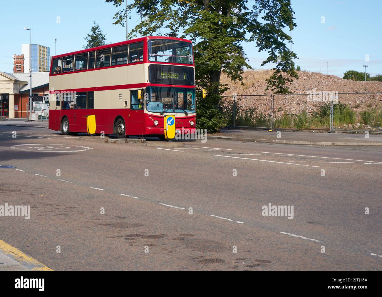 Modern bus on a street in Coventry, UK Stock Photo - Alamy
