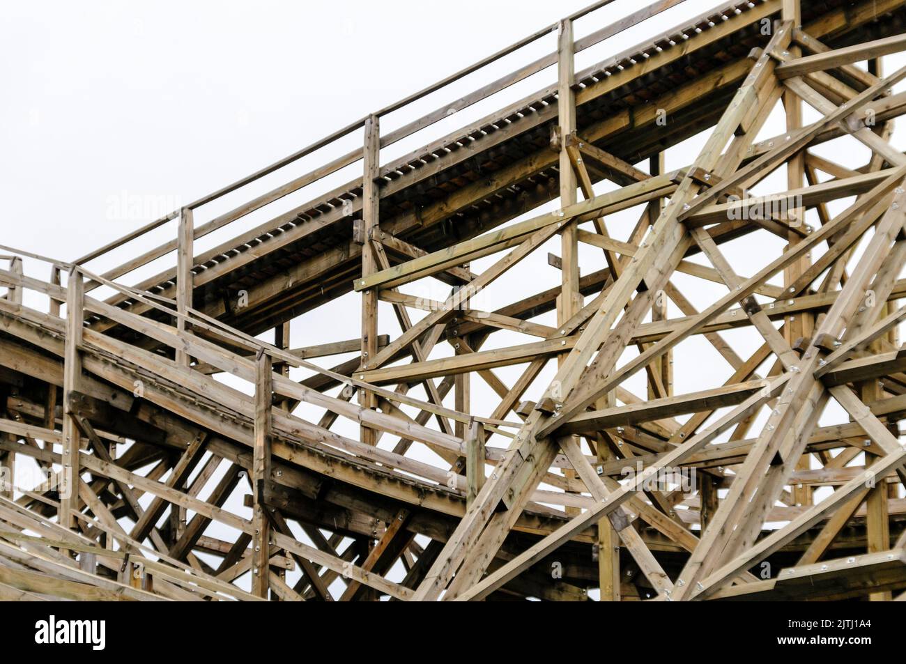 Wooden roller coaster Stock Photo - Alamy