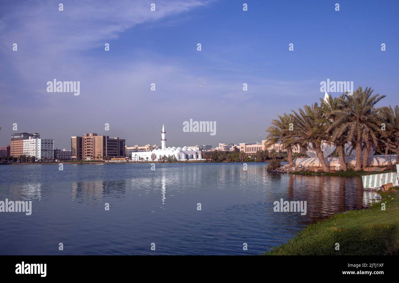 Jaffali Mosque by the Lake Arbaeen Jeddah Saudi Arabia 1 Stock Photo ...