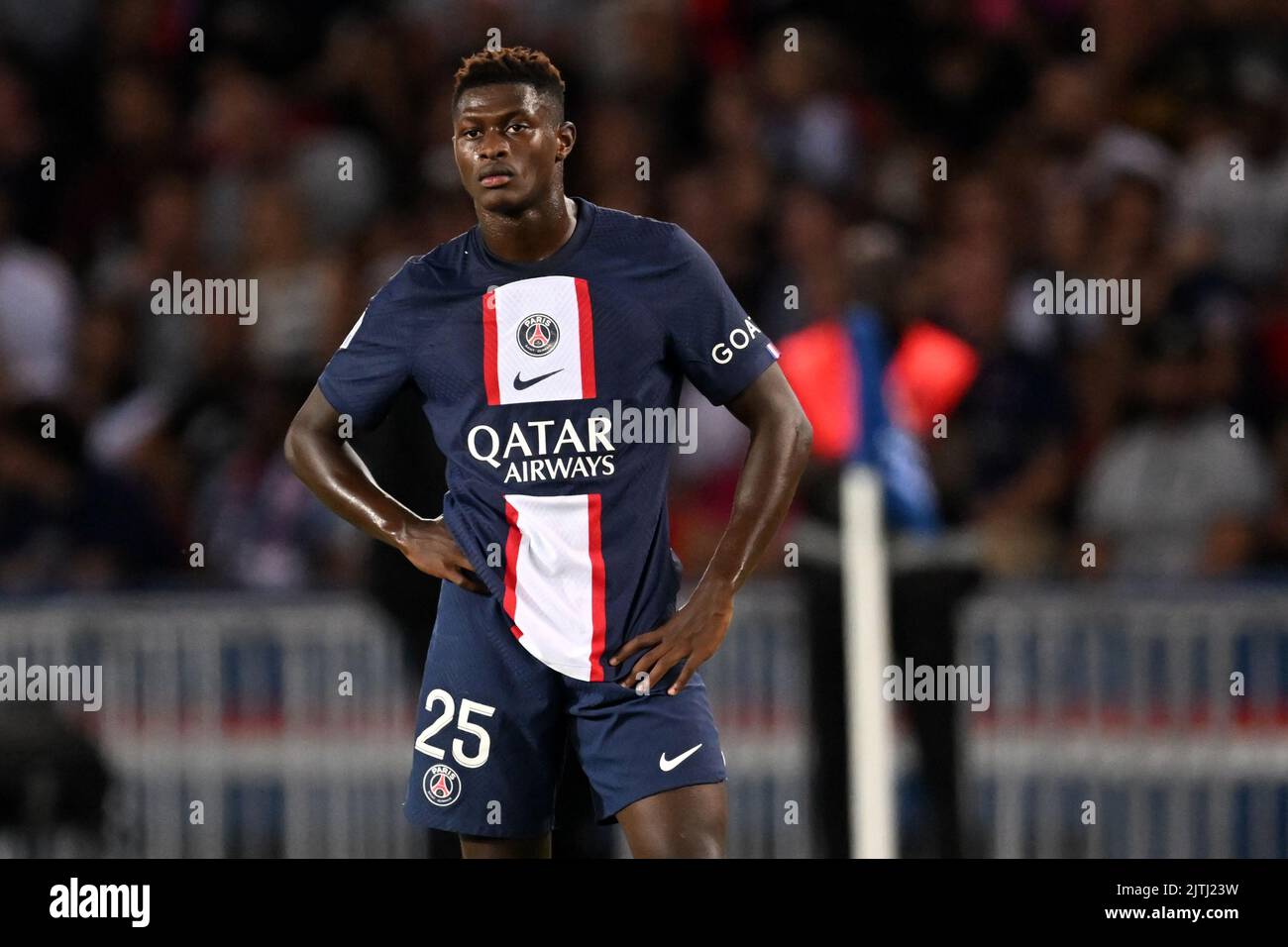 PARIS - Nuno Mendes of Paris Saint-Germain during the French Ligue 1 ...