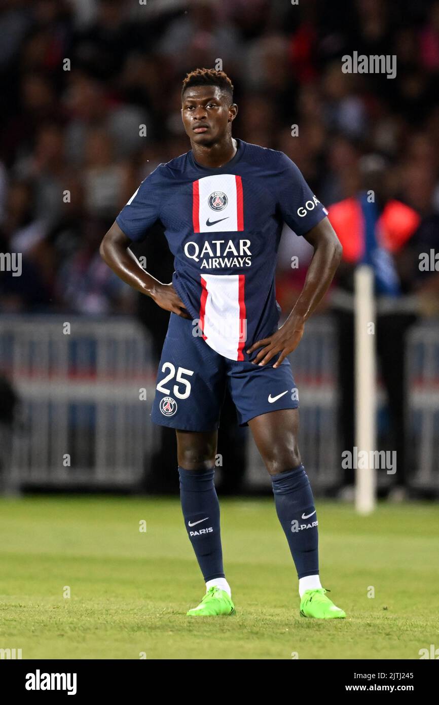 PARIS - Nuno Mendes of Paris Saint-Germain during the French Ligue 1 ...