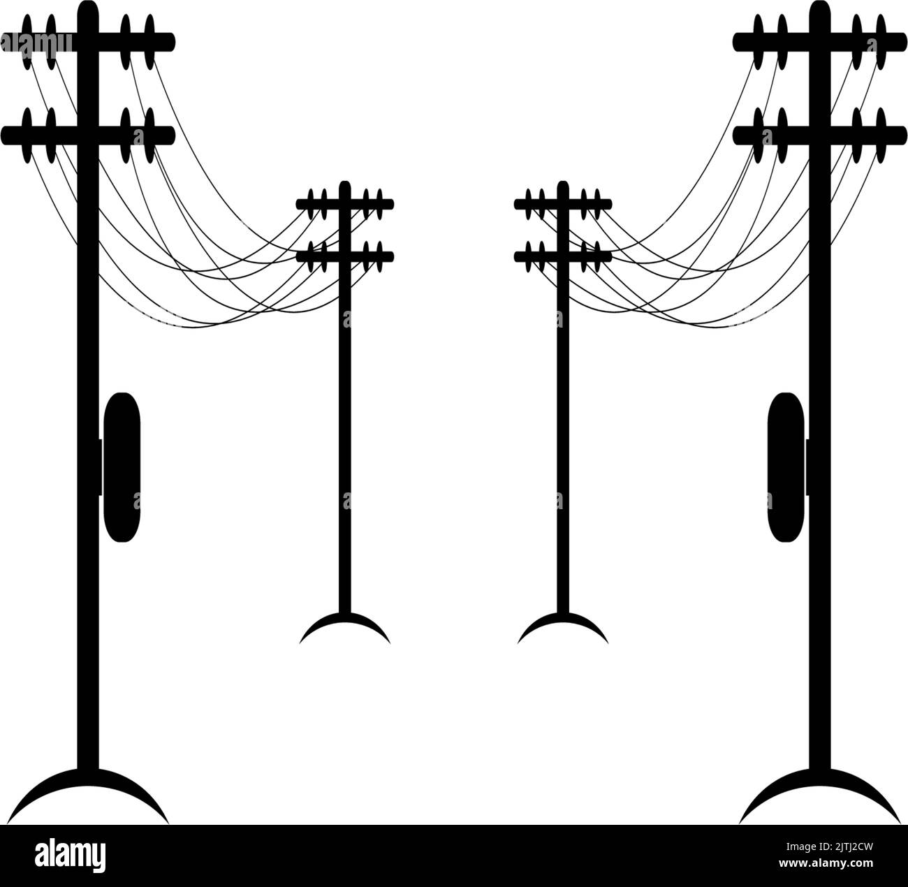 electric pole logo design vector illustration Stock Vector Image & Art ...