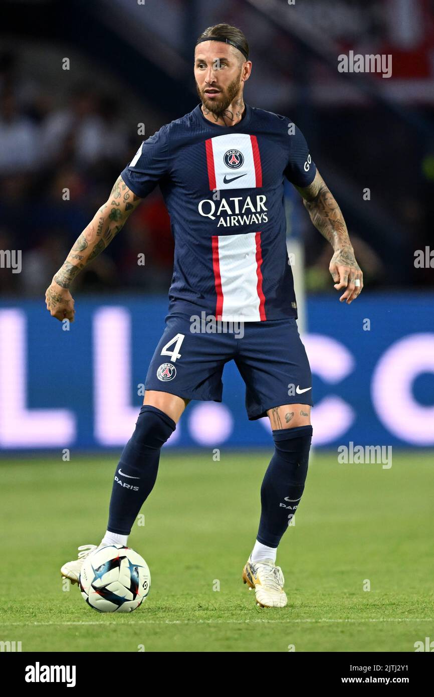 PARIS - Sergio Ramos of Paris Saint-Germain during the French Ligue 1 ...